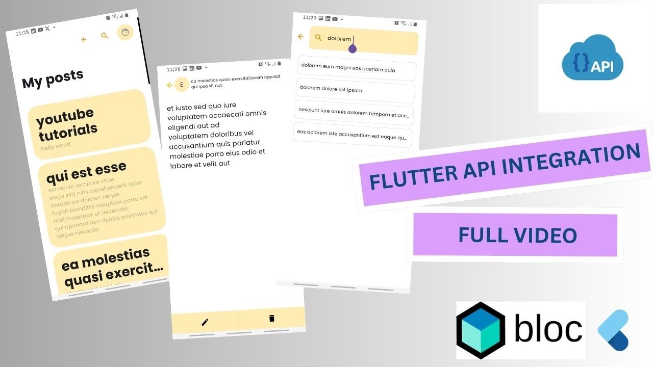 Flutter api integration full tutorial with clean architecture, code on GitHub