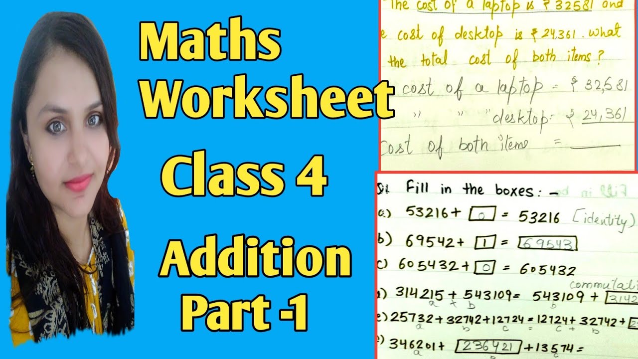 Maths Worksheet | Class 4 | Topic -Addition |Word problem