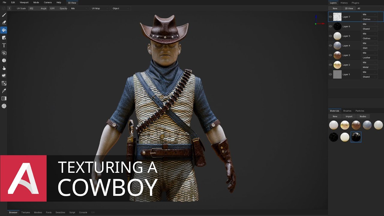 Texturing a Cowboy | ArmorPaint 0.9