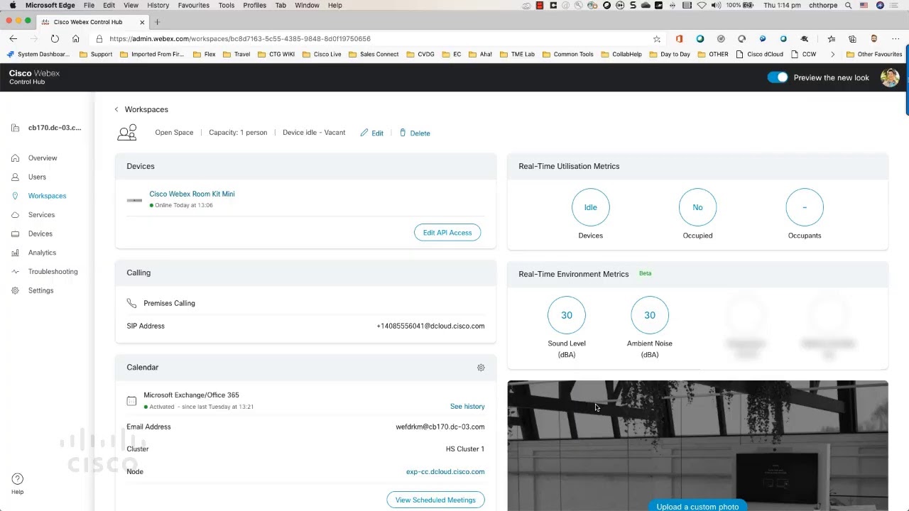 Webex Control Hub - Workspaces