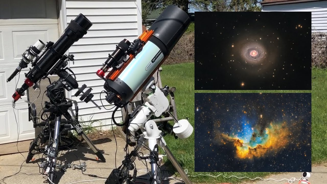 Two Telescopes Capturing a GALAXY and NEBULA