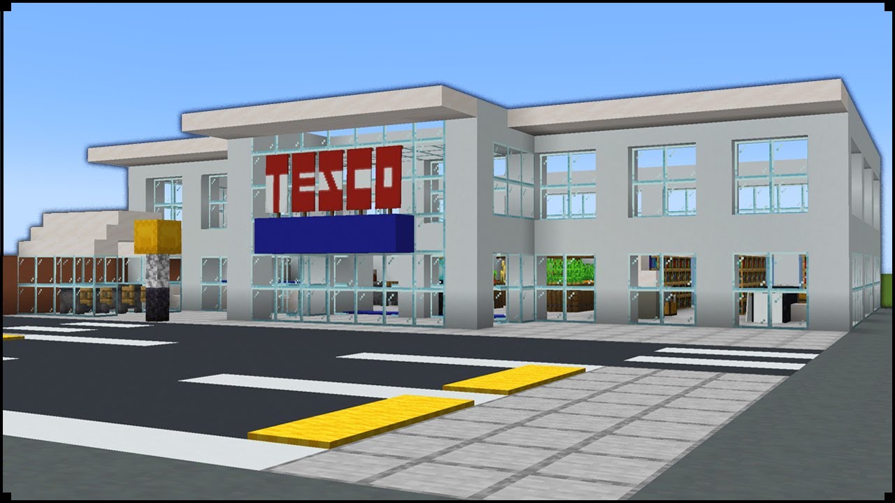 How To Build a Tesco Supermarket In Minecraft Block by Block 