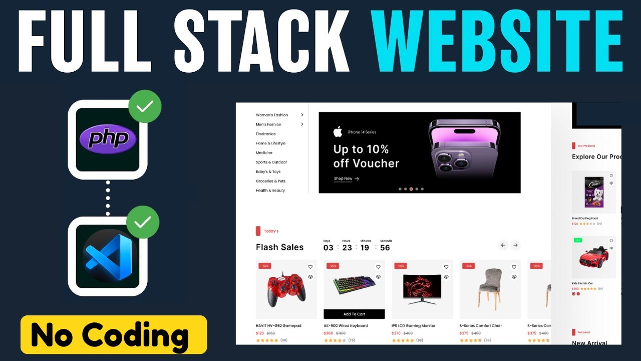 Create a Full Stack PHP E-commerce Project using AI for Free | No Code Required
