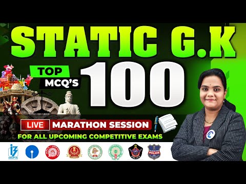 STATIC GK Live Marathon 2025π₯| Top 100 Most Expected MCQs | General Knowledge for SSC, Railway Exams