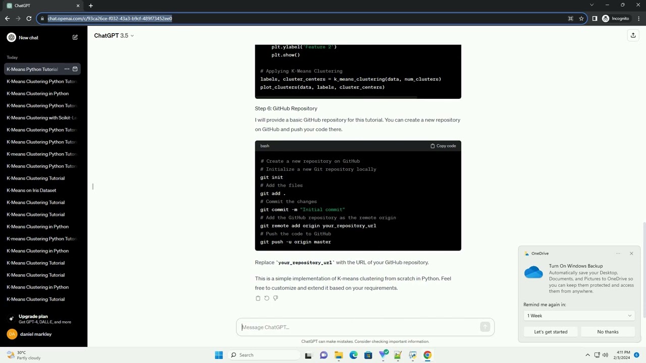 k means clustering python from scratch github