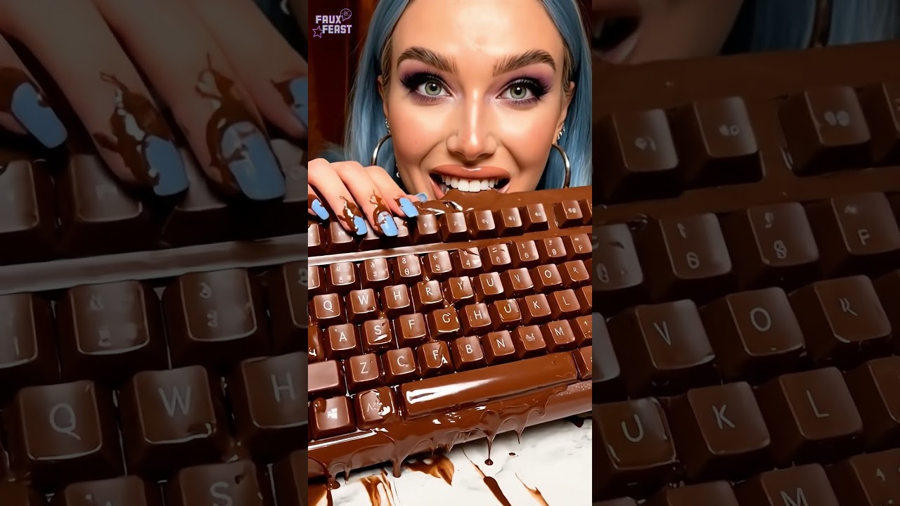 Let's eat a CHOCOLATE KEYBOARD! 🍫⌨️ Satisfying ASMR