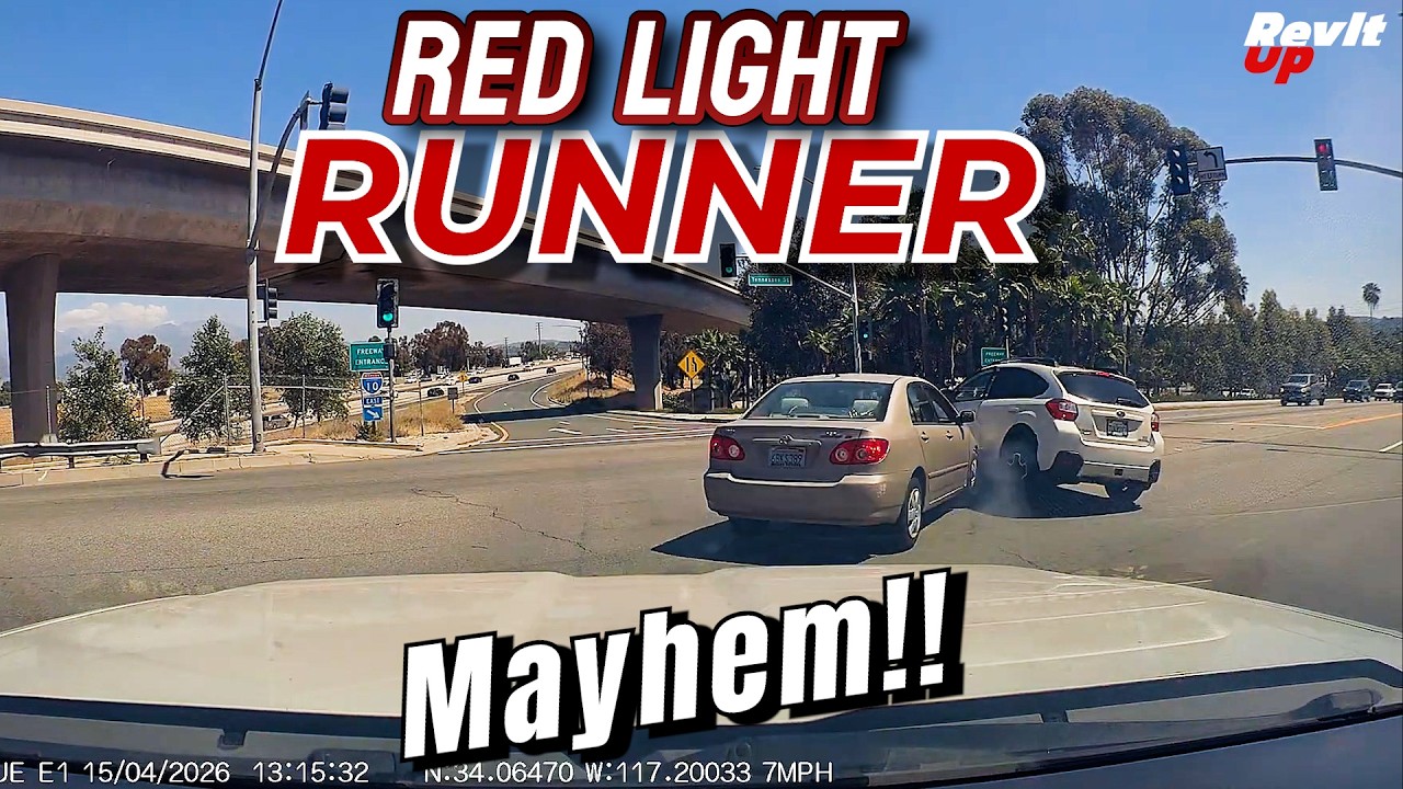 Red Light Runner Causes CRASH!! Bad Driving, Car Crashes, Dashcam Video 890