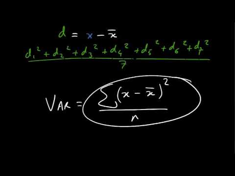Formulas for Variance and Standard Deviation