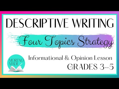 DESCRIPTIVE WRITING STRATEGY 1: Lesson for informational & opinion supportive details GRADES 3 4 5