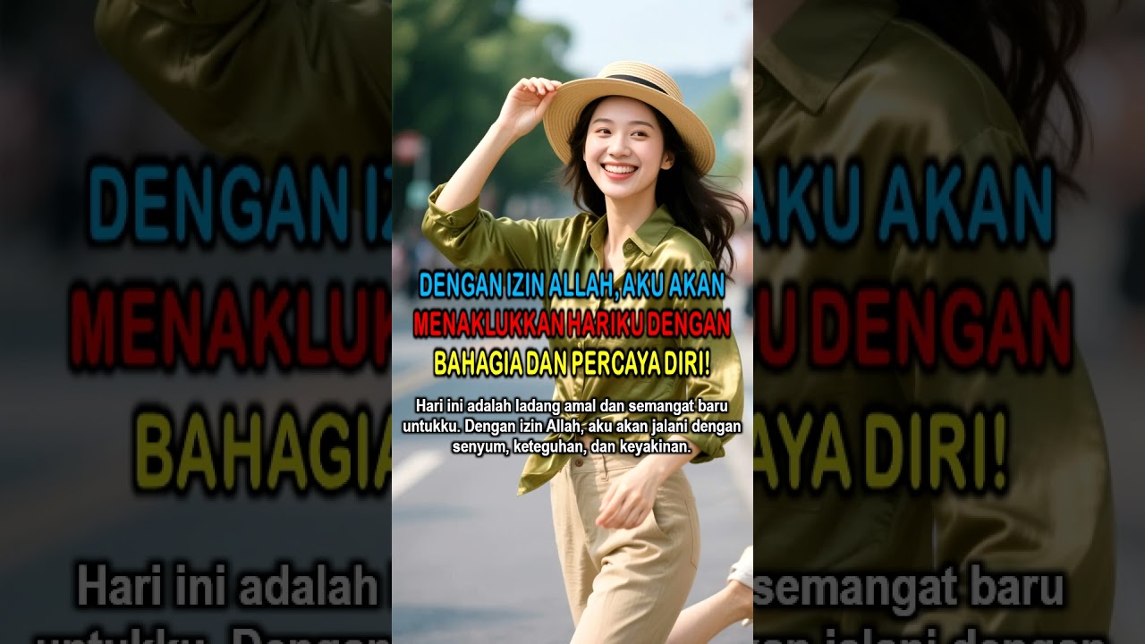 DENGAN IZIN ALLAH, AKU MENAKLUKKAN HARIKU DENGAN PERCAYA DIRI!  #quotes #motivasi  #afirmasi