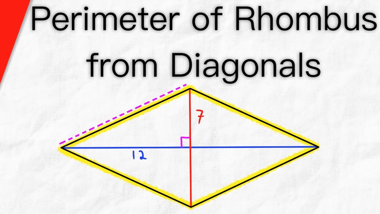 Find Perimeter of Rhombus from Diagonals | Geometry