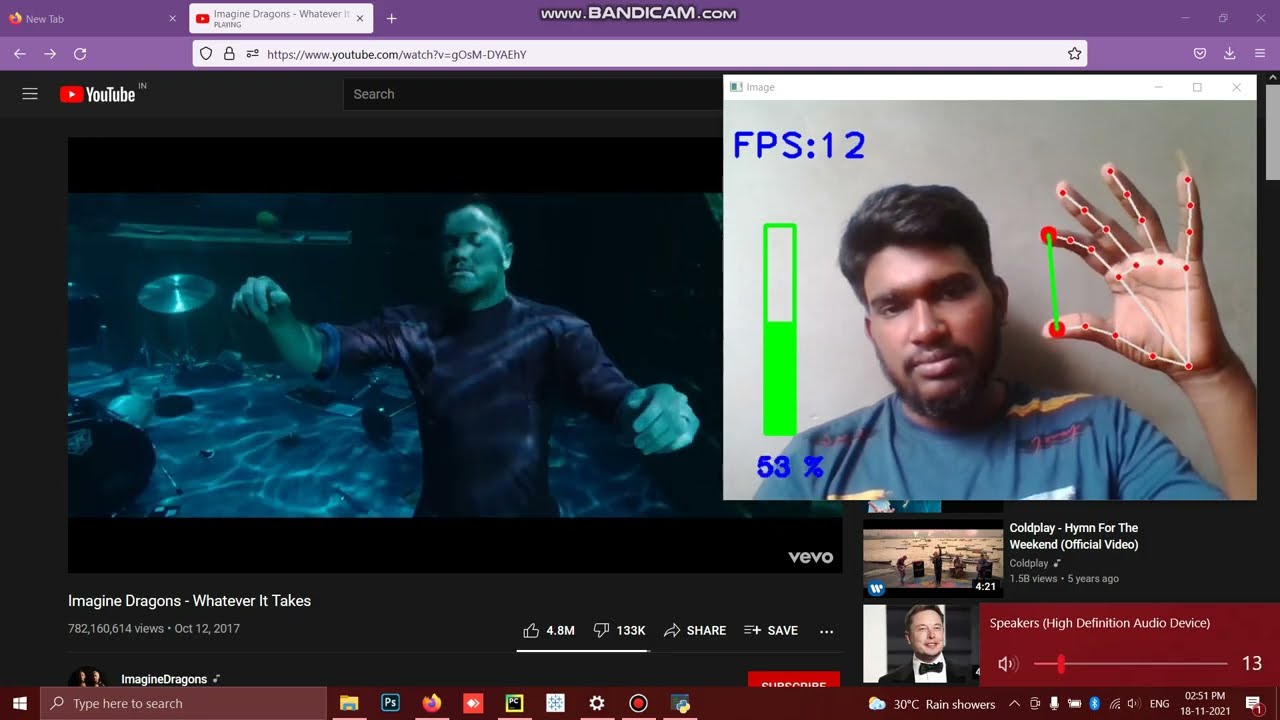Hand gesture volume control  | opencv | python | deep learning