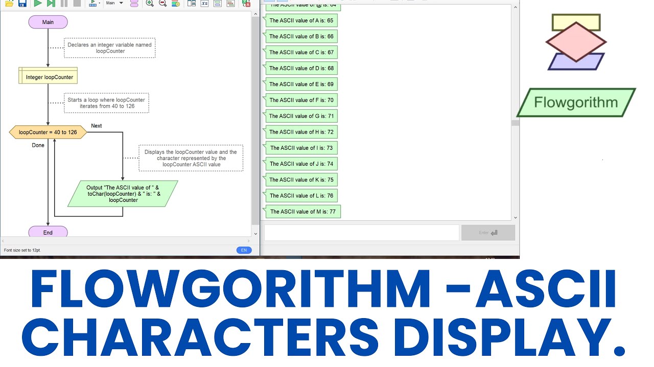 Flowgorithm - ASCII Characters Display.