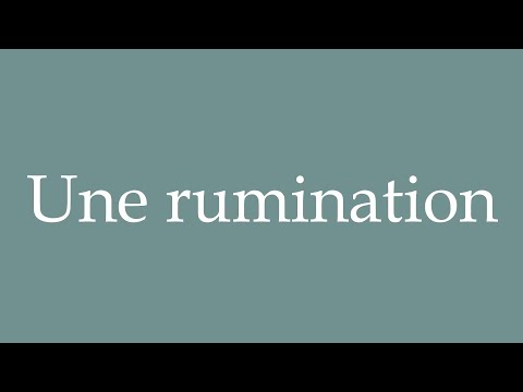 How to Pronounce ''Une rumination'' (A rumination) Correctly in French