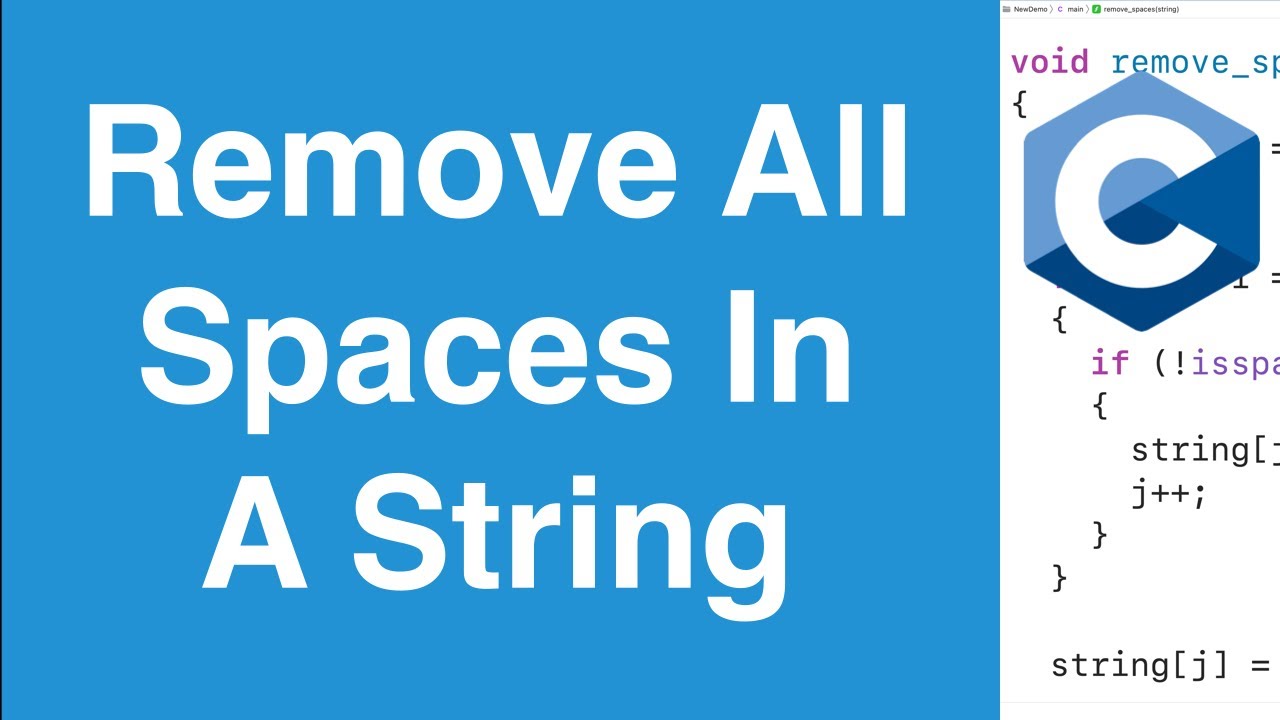 Remove All Space Characters In A String | C Programming Example
