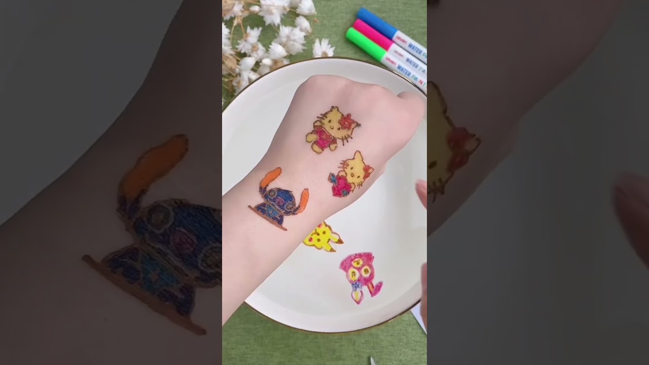 How to make temporary tattoos #shorts #drawing #diy #tattoo