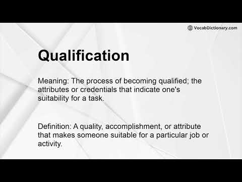 Qualification Meaning