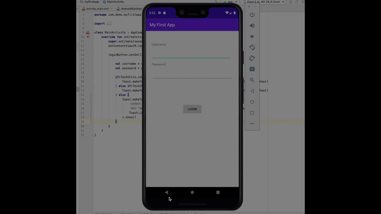 Android First App | Basic Login Screen with basic validation using Kotlin Constraintlayout Part one