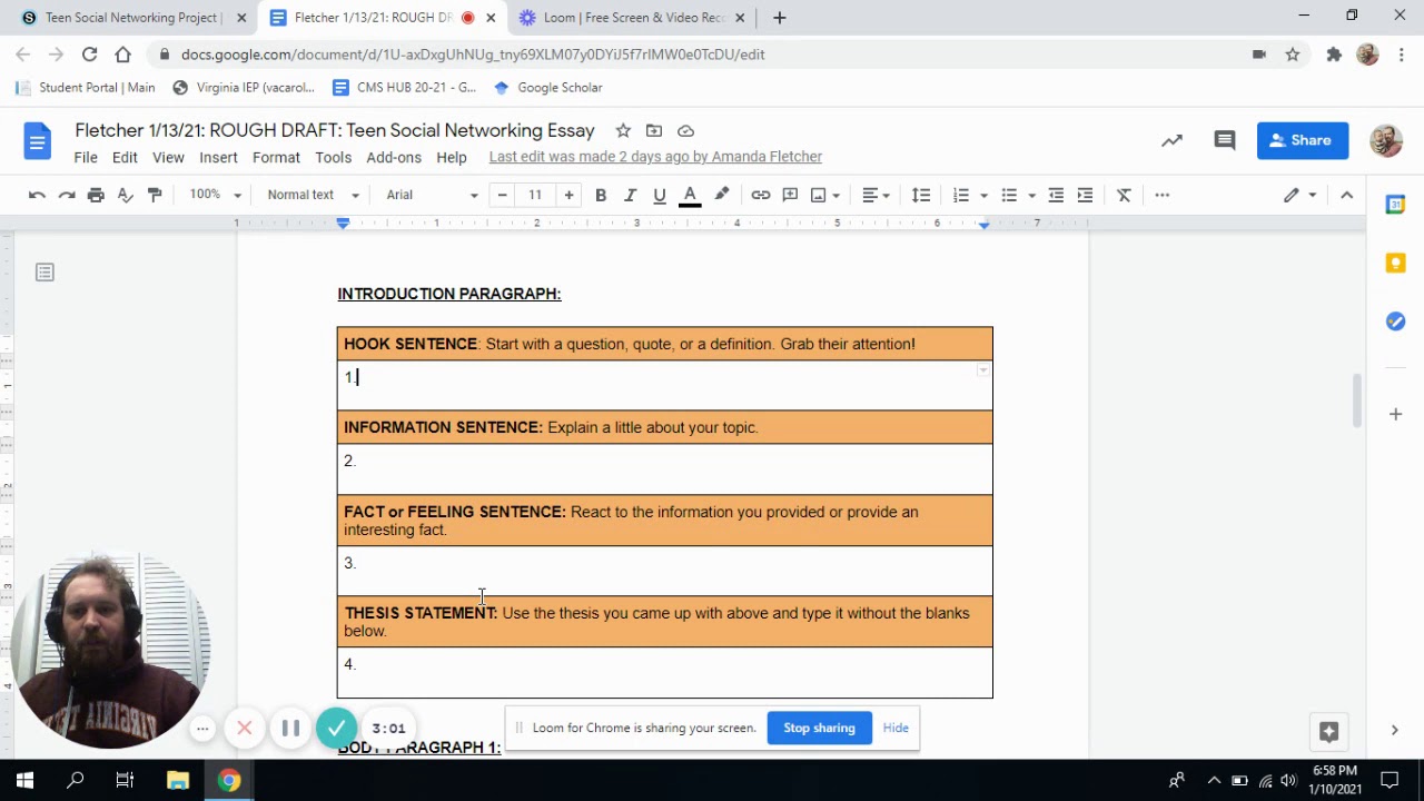 Rough Draft: 5 Paragraph Essay