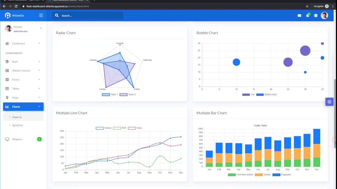 Flask Dashboard Atlantis - Open-Source Admin Panel | AppSeed