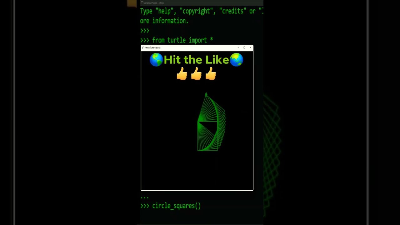 Cool Python Turtle Graphics Project #turtlemodule #learnpython #pythongraphics #pythoncode