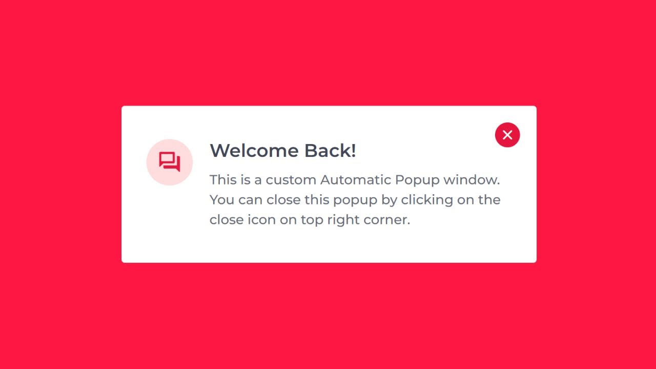 How to Create Automatic Popup Window Using HTML CSS and Javascript | Demo