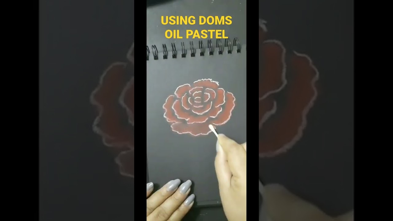 #shorts #howtodraw #easy rose using #doms #oilpastel #pushpa song #ooantavaooooantava #viral