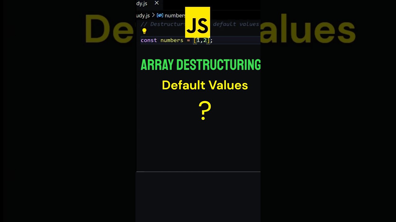 Array Destructuring with Default values?#javascript #codingtips #shorts