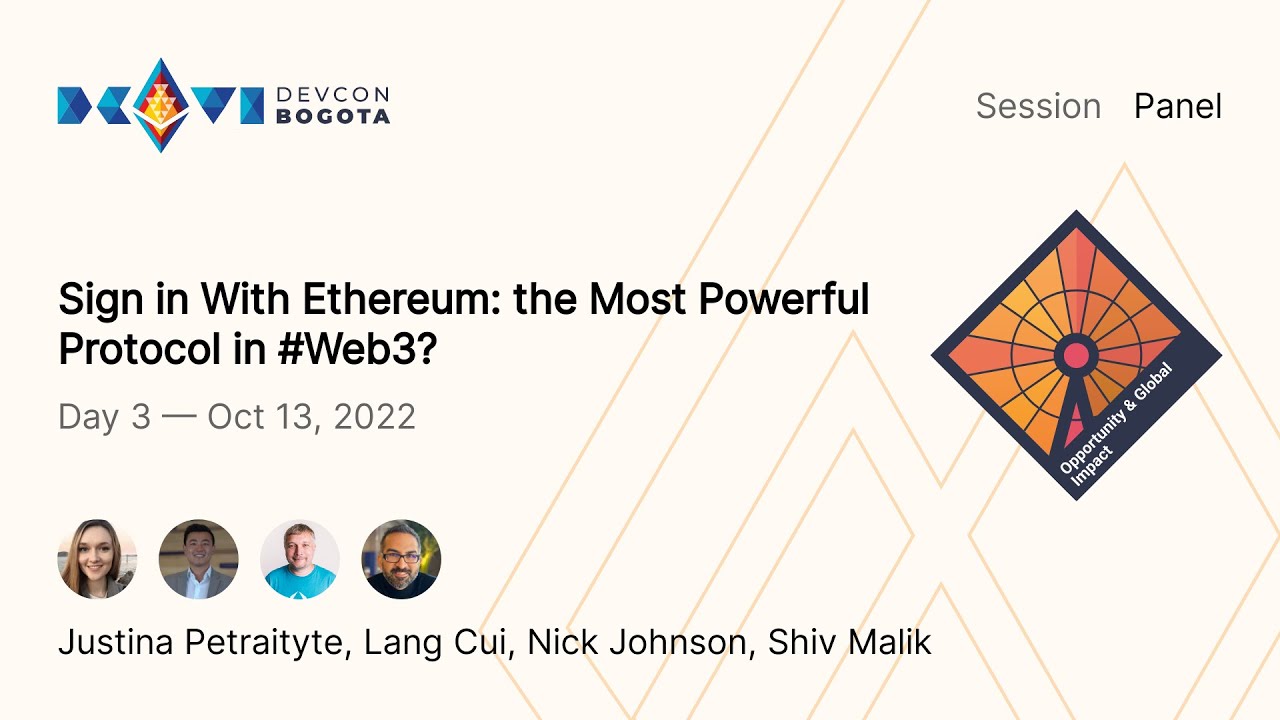Sign in With Ethereum: the Most Powerful Protocol in #Web3? · Devcon Archive: Ethereum Developer ...