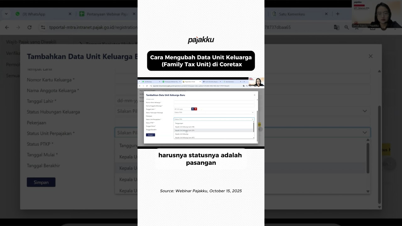 Cara Mengubah Data Unit Keluarga (Family Tax Unit) di Coretax DJP