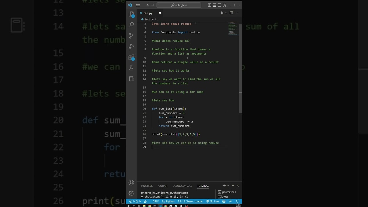 python reduce function explained by github copilot