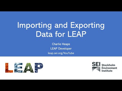 Importing and Exporting Data for LEAP