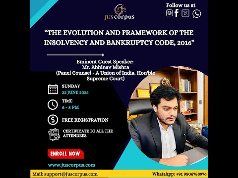Session on ‘The Evolution and Framework of the IBC 2016’ ft. Mr. Abhinav Mishra