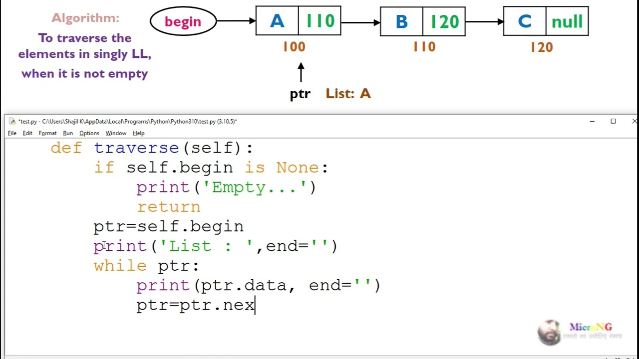 Traversing a Singly Linked List python