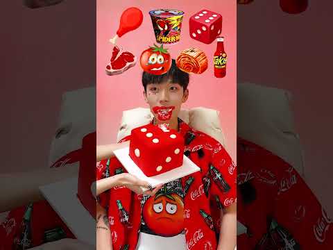 Random Red Color food MUKBANG2?? #shorts