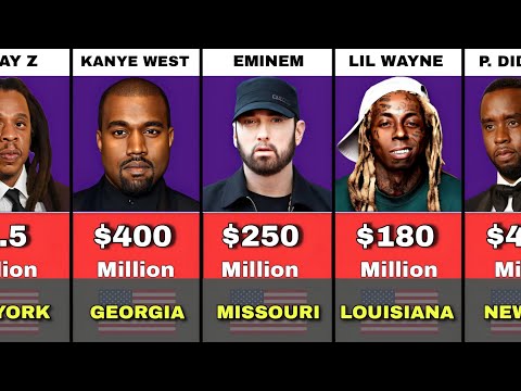 50 Richest Rappers in America | Their Net Worth and State of Origin 2025