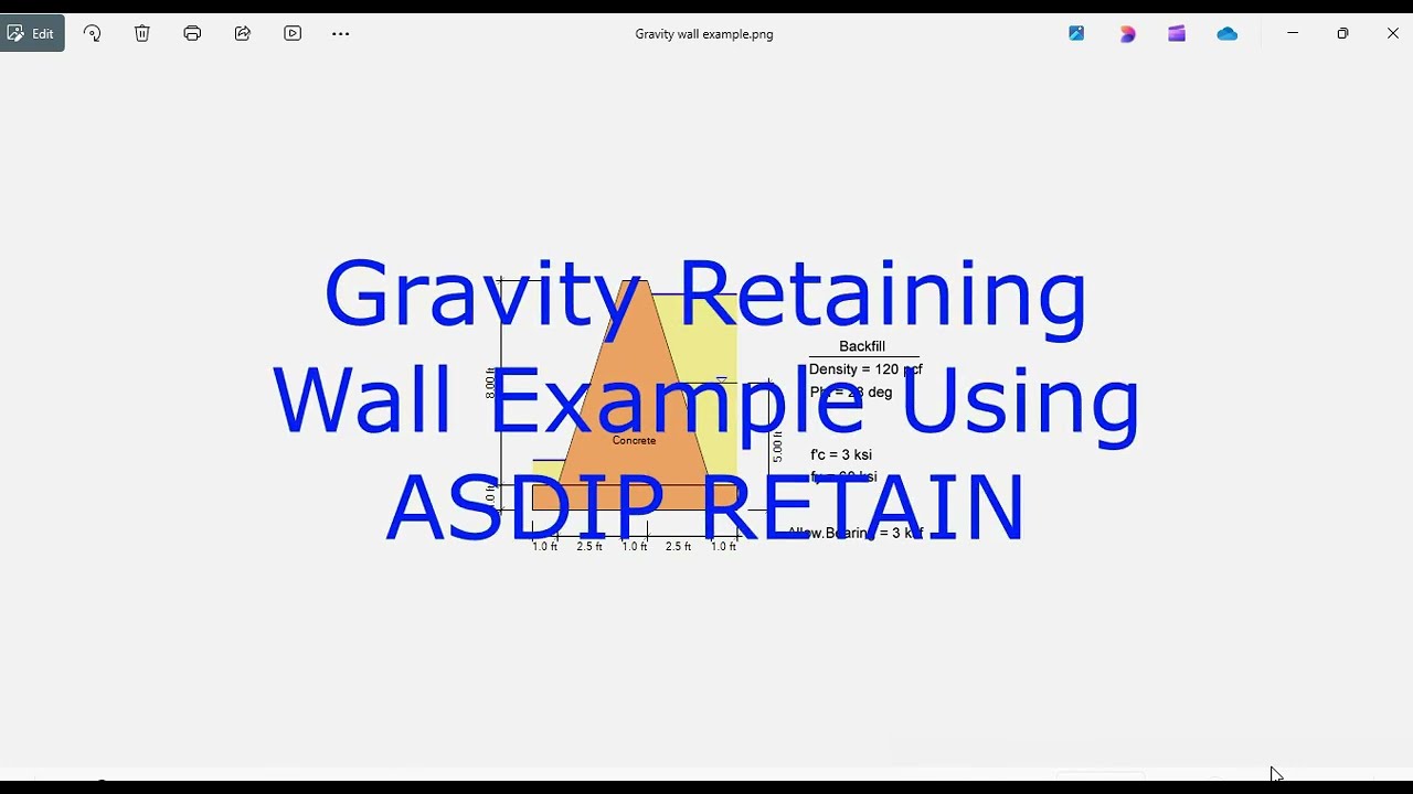 Gravity Retaining Wall Example Using ASDIP RETAIN