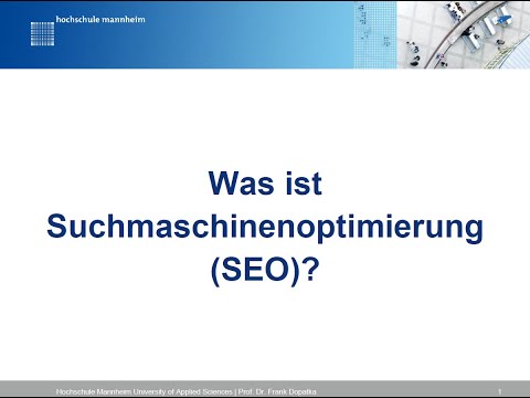 01 - SEO Definitionen und OnPage Optimierung