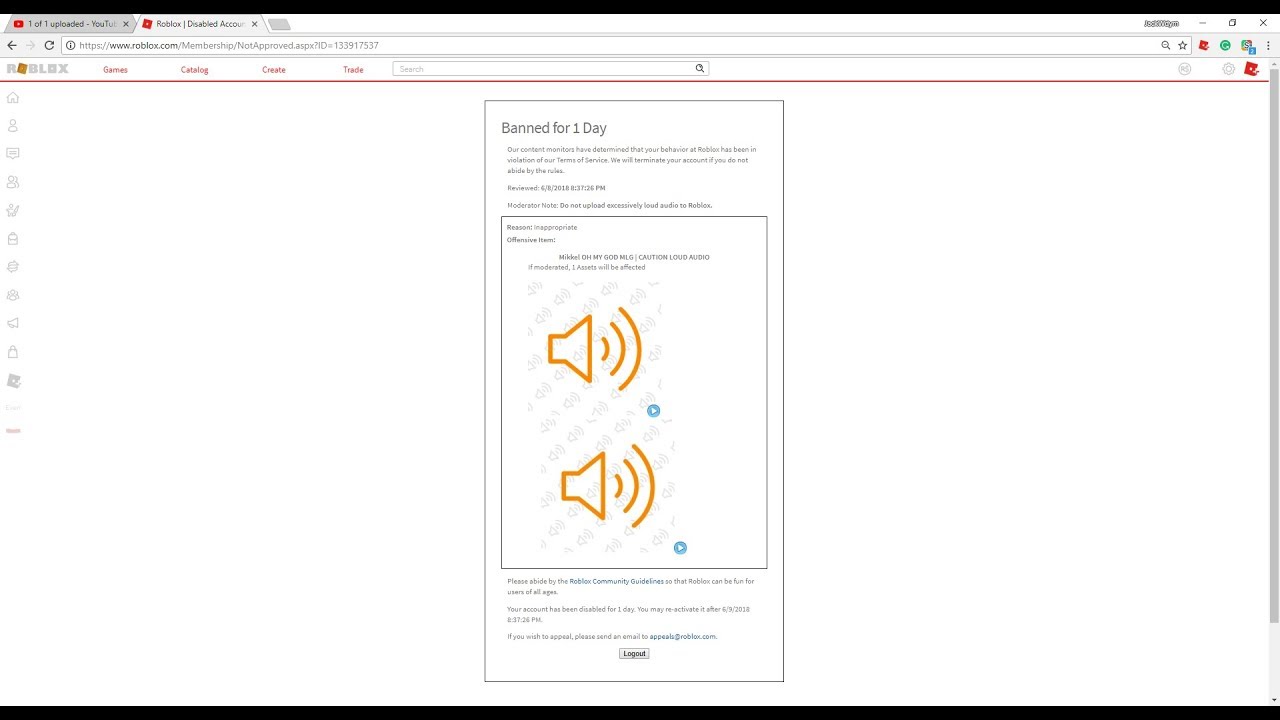Trying to get banned from ROBLOX | Update/ Part 2 | GONE WRONG