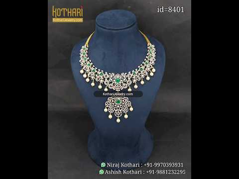 3 in 1 South Indian Diamond Necklace with Pendant || KothariJewelryUSA