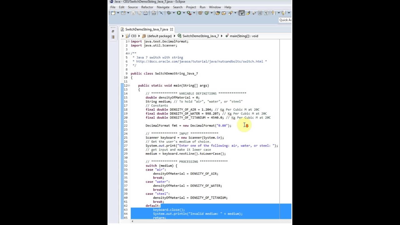 Java 7 Switch Statement with Strings