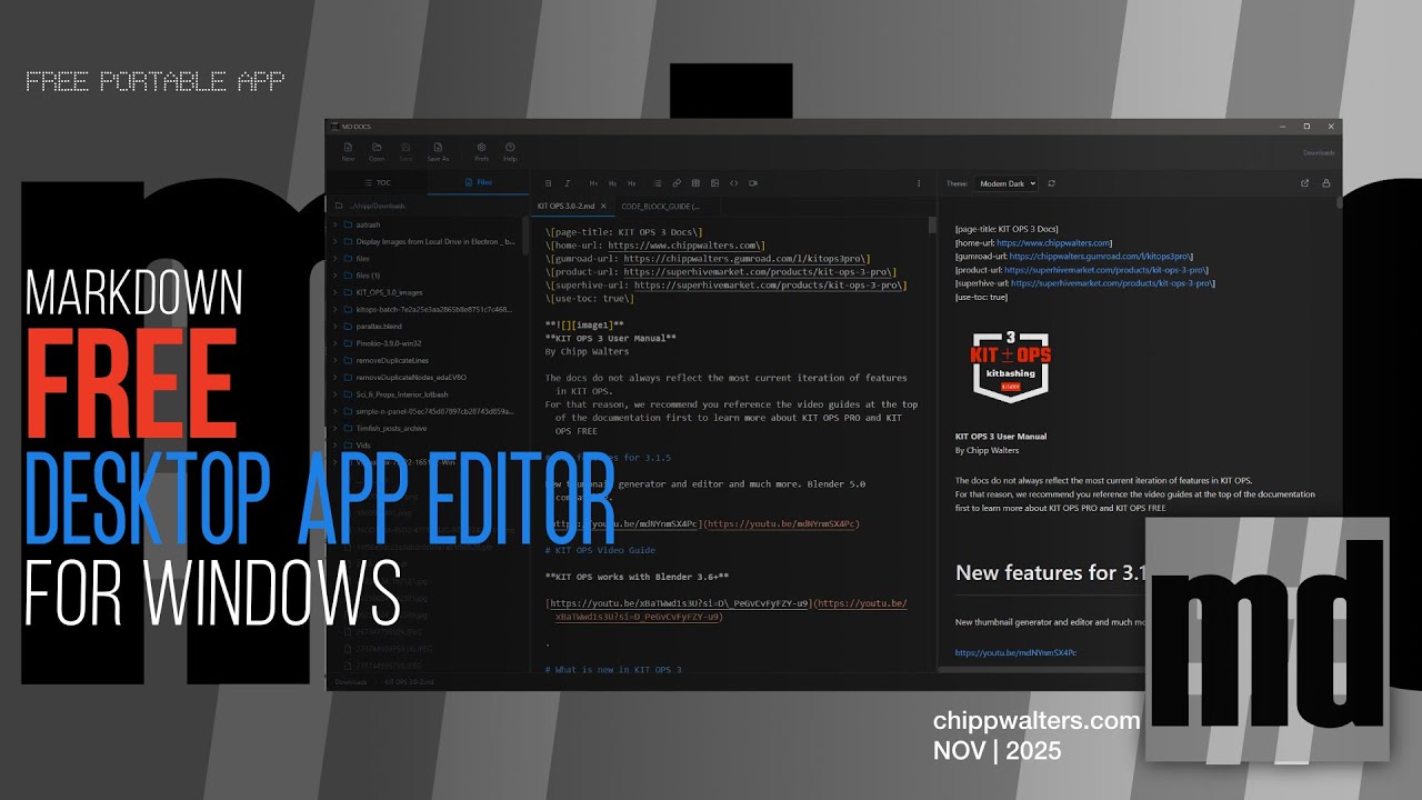 FREE Portable Markdown Application Editor for Mac and PC