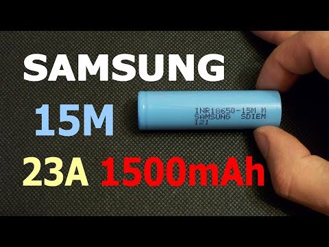 Samsung 15M - high drain 18650 Li-ion battery (discharge capacity test)