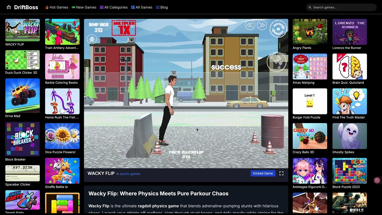 Wacky Flip: free play on DriftBossGame.org
