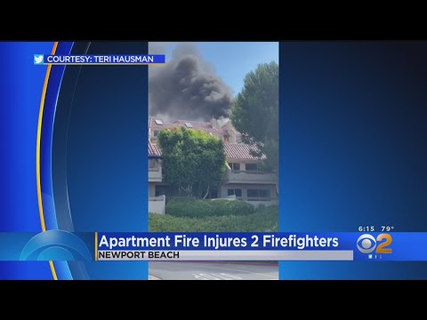 Apartment fire erupts in Newport Beach, 2 firefighters injured