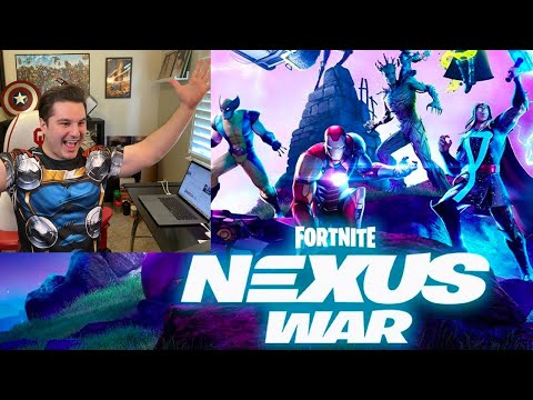 Fortnite MARVEL Nexus War REACTION! Fortnite Chapter 2 Season 4 Iron Man Thor Doctor Doom Wolverine