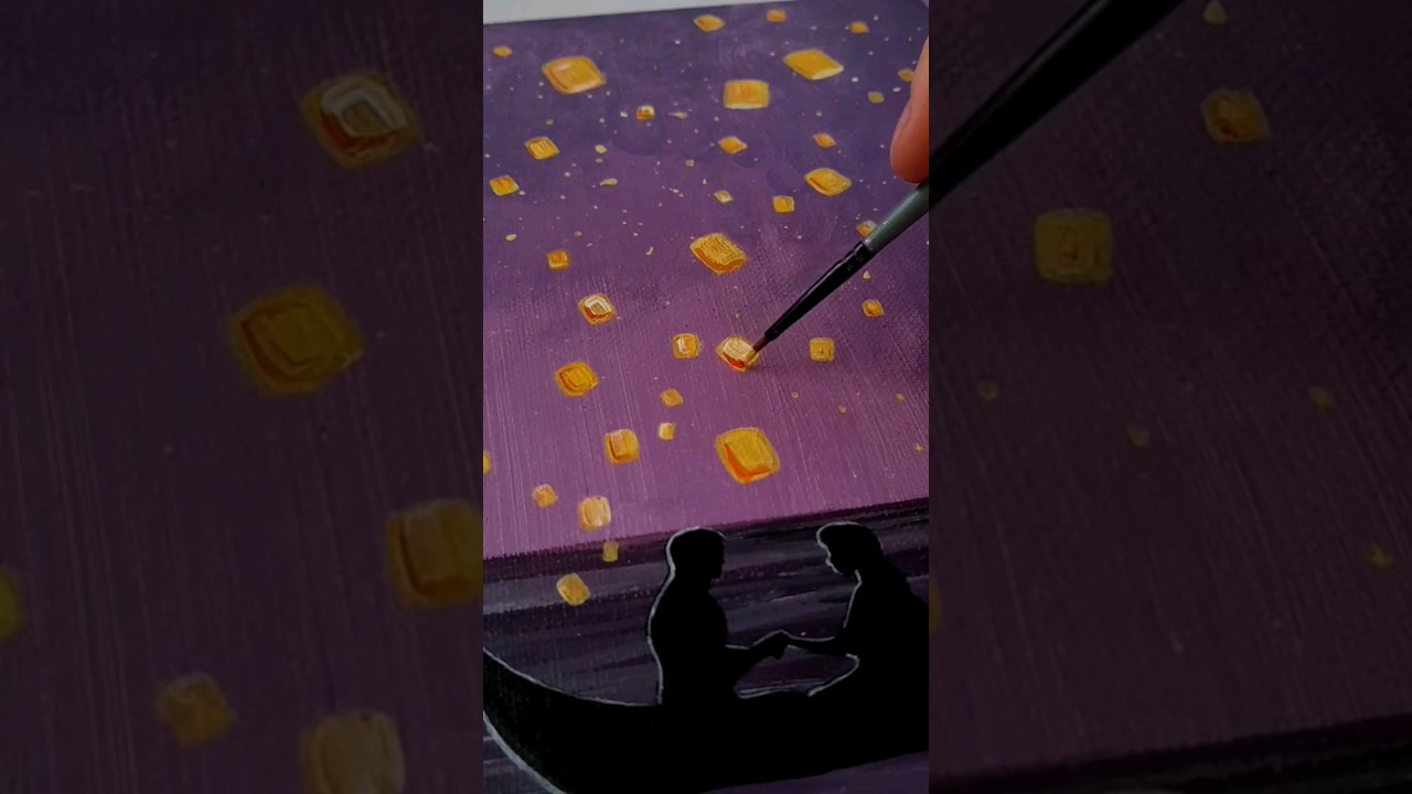 ✨️Painting Tangled Lights Scene✨️#shorts #disney