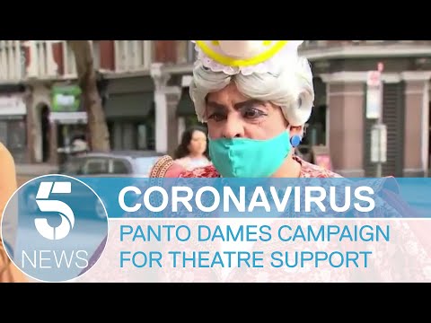 Panto dames march to highlight the plight of arts venues | 5 News