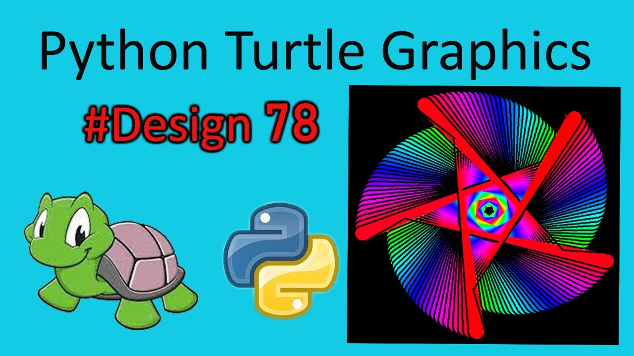 python turtle graphics tutorial || #design78  || Python graphics